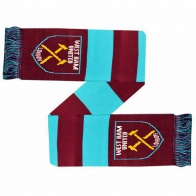 Official West Ham United Crest Bar Scarf: Amazon.co.uk: Sports & Outdoors