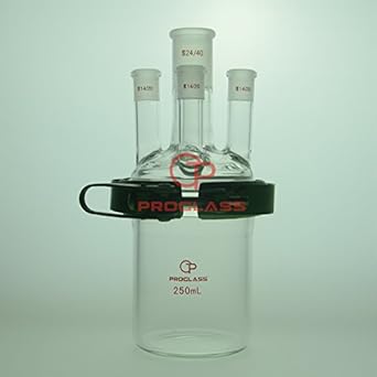 Amazon.com: Proglass Glass Separate Flask 250mL Four Necks with Easy ...