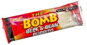 Amazon.com : Don Miguel The Bomb Beef & Bean Burrito, Spicy Red Hot, 14 ...