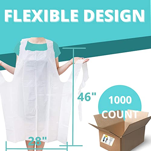 LIVTEK4LYFE Disposable Poly Aprons 1000 pack Plastic Apron 28 X 46 ...