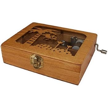 Amazon.com: Hand Crank Musical Box Retro Vintage Wooden Music Box for ...