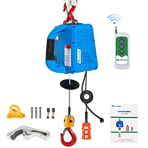 Mxmoonant 1100lb Power Electric Hoist with Wireless Remote Control ...