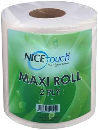 Nice Touch Kitchen Paper Towel Tissue Roll, 500g Maxi Roll, 600 X 2-Ply Diamond Embossed Sheets ...
