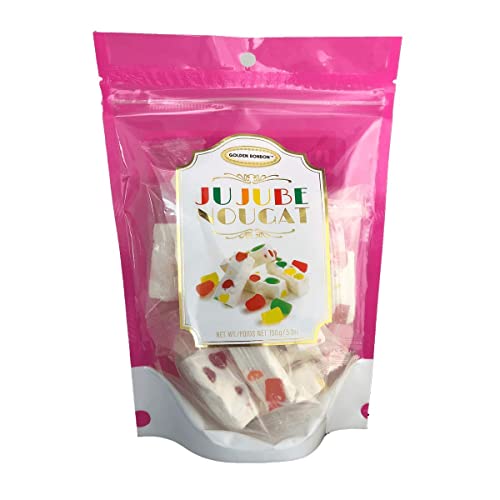 Golden Bonbon Italian Jujube Nougat Candy, Individually Packed Soft and ...
