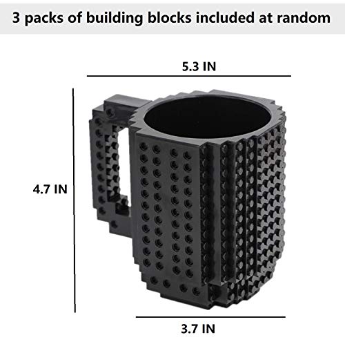 POXIWIN Build-on Brick Coffee Mug,Creative DIY Building Blocks Cup with ...