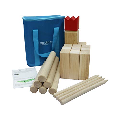 Premium Hardwood Kubb Yard Game, Viking Chess Outdoor Game, Giant Lawn Games Set, Wooden Family ...