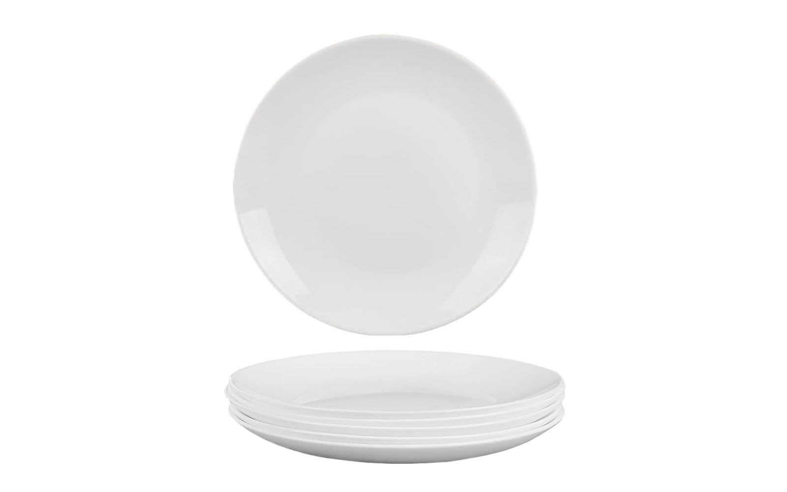 Amazon 6-Piece 10.5" White Dinner Plates Lightweight Round Plates ...