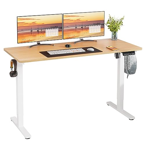 Meilocar Height Adjustable Electric Standing Desk, 55" x 24" Sit Stand ...