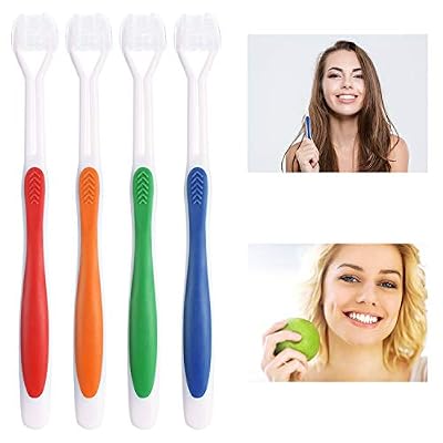 4 Pieces 3 Sided Autism Toothbrush Three Bristle Travel Toothbrush for ...