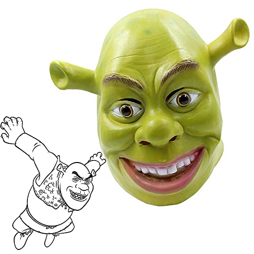 Shrek Shrek Mask Full Head Green Adult Shrek Mask Latex Halloween ...