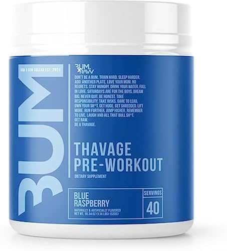 RAW Pre Workout Powder, Thavage (BlackBerry Lemonade) - Chris Bumstead ...