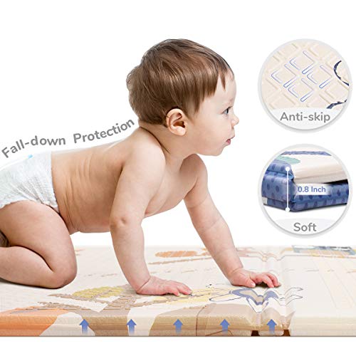 Folding Play Mat | Non-BPA Non-Toxic Foam Baby Playmat (79inch x 59 ...