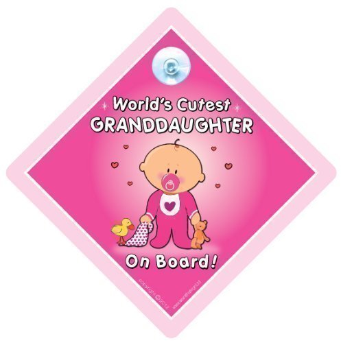 World's Cutest Granddaughter Car Sign Car Sign, Car Sign with Suction ...