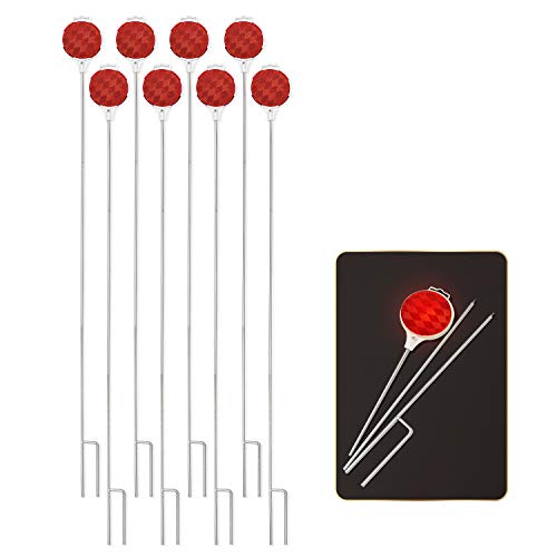 CZC AUTO Red Reflective Driveway Markers 37.5-inch Double Sided Metal ...