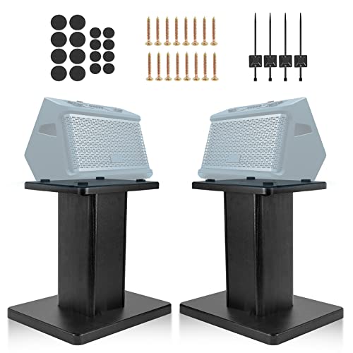 OUKMIC Pair Bookshelf Speaker Stands - 12" Tall Heavy Duty Desktop Rear ...