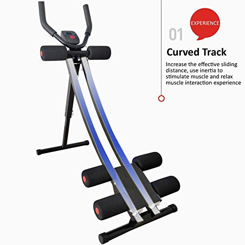 MEEOI Adjustable Abdominal Trainer Ab Rollers Home Rowing Machine ...