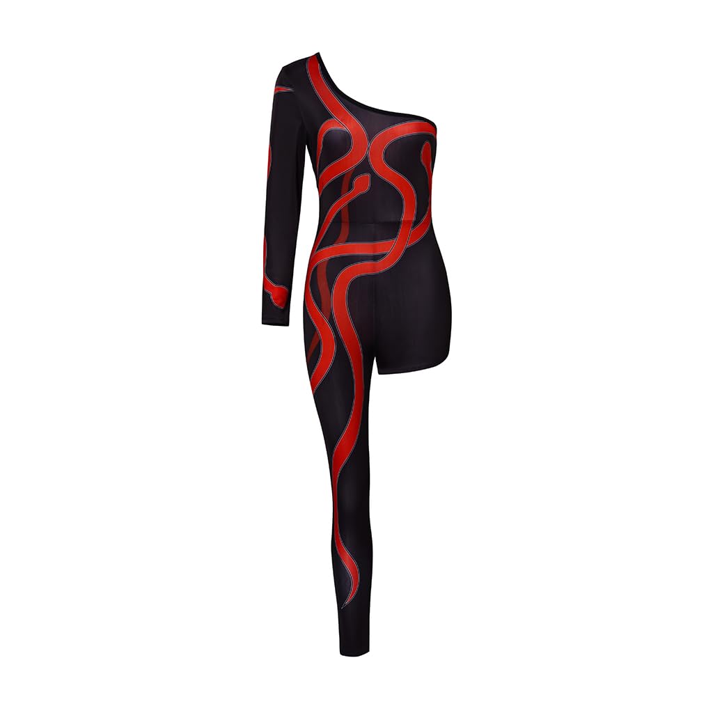 Willyacos Tay Tay Costume Red Snake One Leg Costume Bodysuit Singer ...