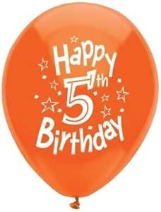 Amazon.com: 5th birthday balloons - Fifth Birthday Balloons (8 count ...