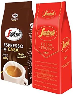 Segafredo - Pack of 2 - Espresso Roma 1kg & Extra Strong 1kg - Whole ...