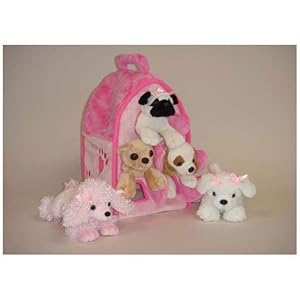 Amazon.com: Plush Pink Dog House with Dogs - Five (5) Stuffed Animal ...