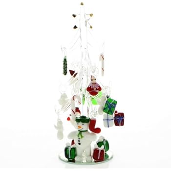 Amazon.com: LS Arts, Inc. Mini Crystal Christmas Tree with Snowman and ...
