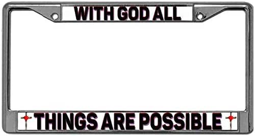 Bible Christian Quote Custom Metal Frame License Plate Frame Tag with ...