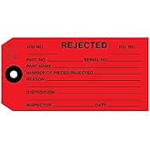 Amazon.com : 500 Pack Rejected Tag, Size #5, Red 4-3/4" x 2-3/8 ...