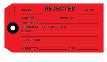 100 Pack Rejected Tag, Inspection Tag, Red 4-3/4" x 2-3/8" : Amazon.ca ...