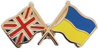 Union Jack-Ukraine Flag Friendship Lapel Pin Badge - UK GB Britain ...
