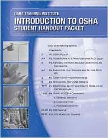 Introduction to OSHA - Student Handout Packet: MANCOMM: 9781599595566 ...