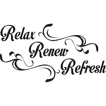 Amazon.com: Relax Refresh Renew (M) Wall Saying Vinyl Lettering Home ...