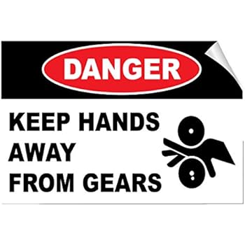 Amazon.com : Danger Keep Hands Away from Rollers Hazard Label Decal ...