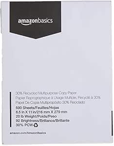 Amazon.com : Amazon Basics 30% Recycled Multipurpose Copy Printer Paper ...