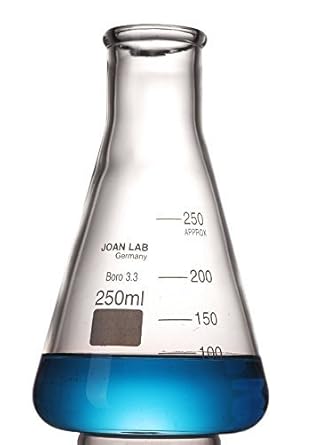 JoanLab Laboratory Chemical Erlenmeyer Conical Borosilicate Glass Flask ...
