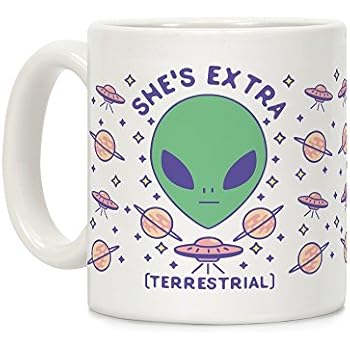 Amazon.com: 3D Aliens Cup Ceramic Cup Cool Mysterious UFO Conspicuous ...