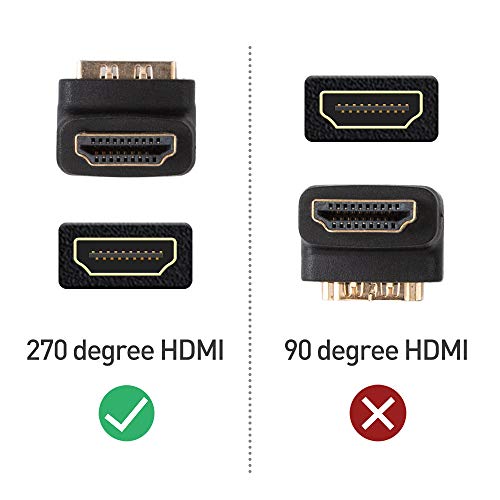 Cable Matters 2-Pack Right Angle HDMI Adapter (270 Degree HDMI Right ...