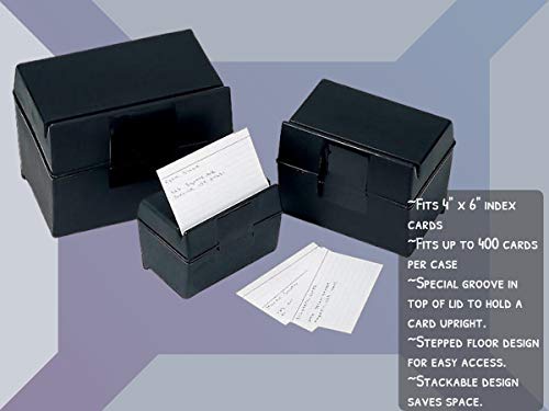 1InTheOffice Index Card Box 4x6 Index Card Holder 400 Capacity (2 Pack ...