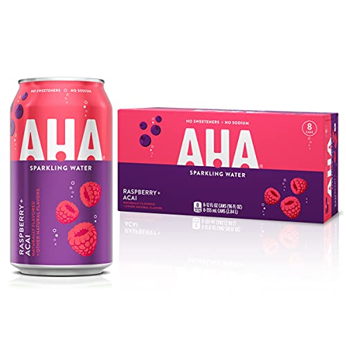 AHA Raspberry + Acai Sparkling Water, 12 Fl Oz Cans, 8 Pack in Saudi ...