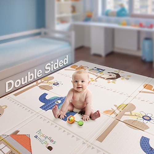 Folding Play Mat | Non-BPA Non-Toxic Foam Baby Playmat (79inch x 59 ...