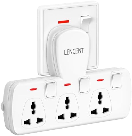 LENCENT Multi Plug Extension Socket, 3 Way Electrical Outlet Extender ...