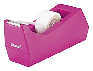 Amazon.com : Scotch Classic Desktop Tape Dispenser, Pink, for 1-Inch ...