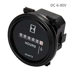 Amazon.com: AIMILAR Mechanical Hour Meter Gauge Professional Engine Hourmeter DC 6-80V for Boat ...