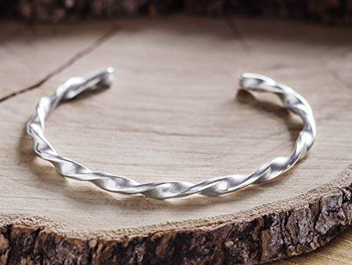 Amazon.com: Wavy Spiral Twisted Patterned Bracelet, 925 Solid Sterling ...