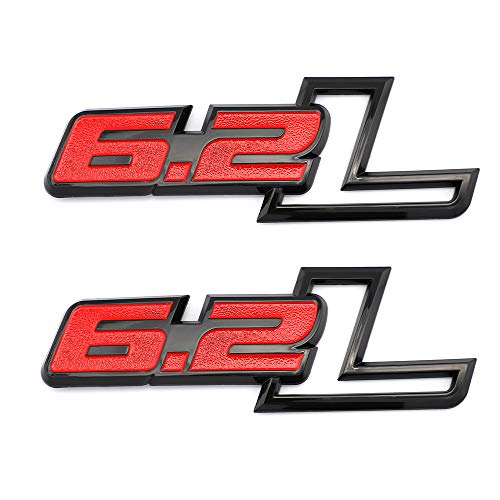 2pcs 3D 6.2L Engine Emblems Badge Trunk Door Fender Bumper Auto Sticker ...