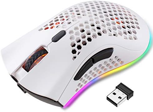 Wireless Lightweight Gaming Mouse, RGB Backlit Honeycomb Shell Mice ...