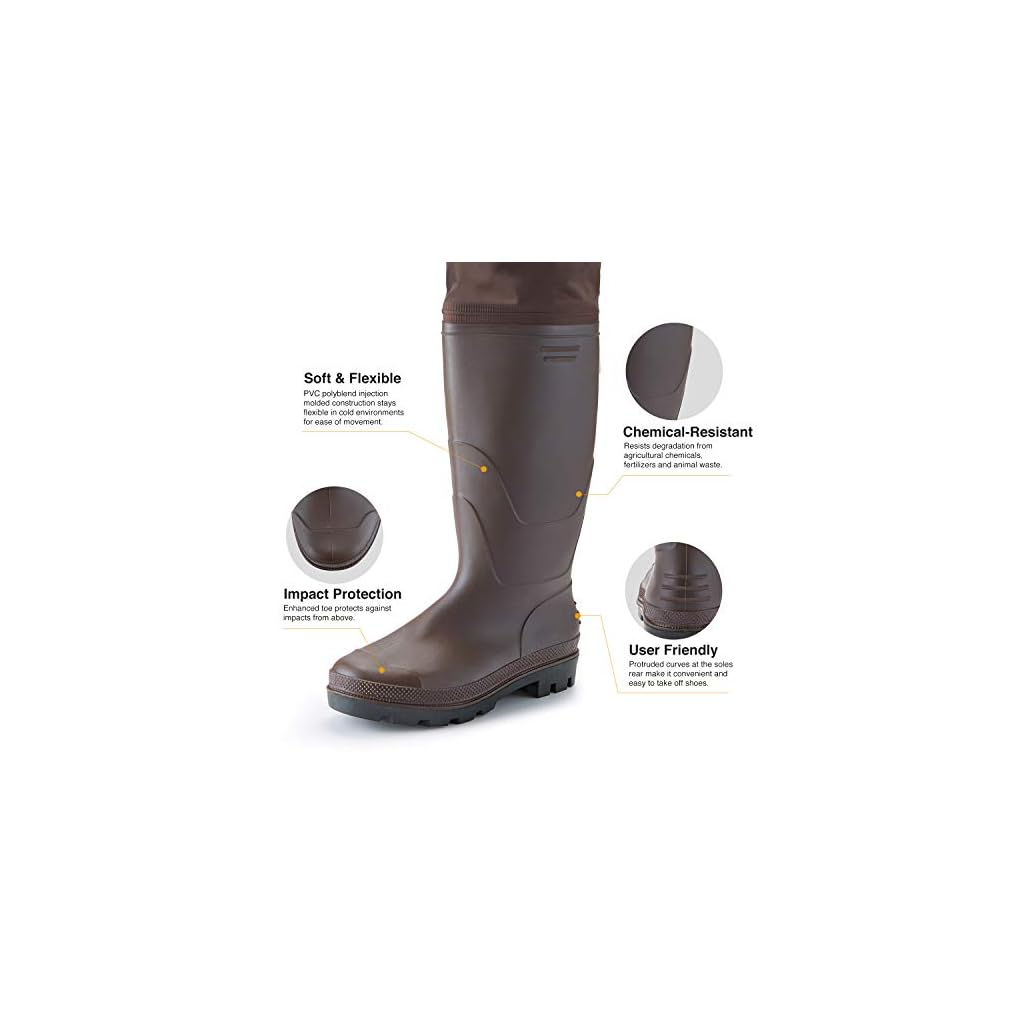 TIDEWE Hip Wader, Lightweight Hip Boot for Men and Women, 2-Ply PVC ...