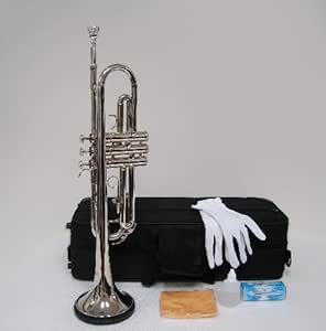 Amazon.com: Merano B Flat Silver Trumpet with Case+Mouth Piece+Valve ...