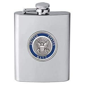 Amazon.com | Heritage Pewter United States Navy Flask: Alcohol And ...