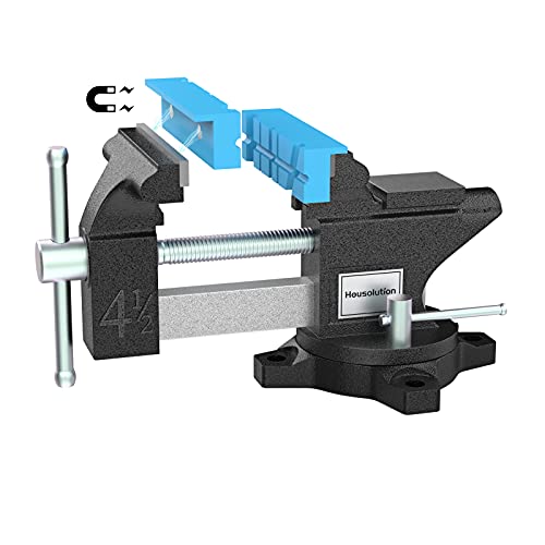 Housolution Bench Vise 4.5 Inch, 260°Swivel Base Bench Clamp with 125mm ...