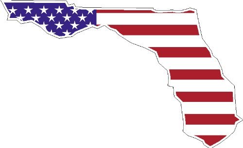 Amazon.com: 4" STATE OF FLORIDA shaped american flag united states ...